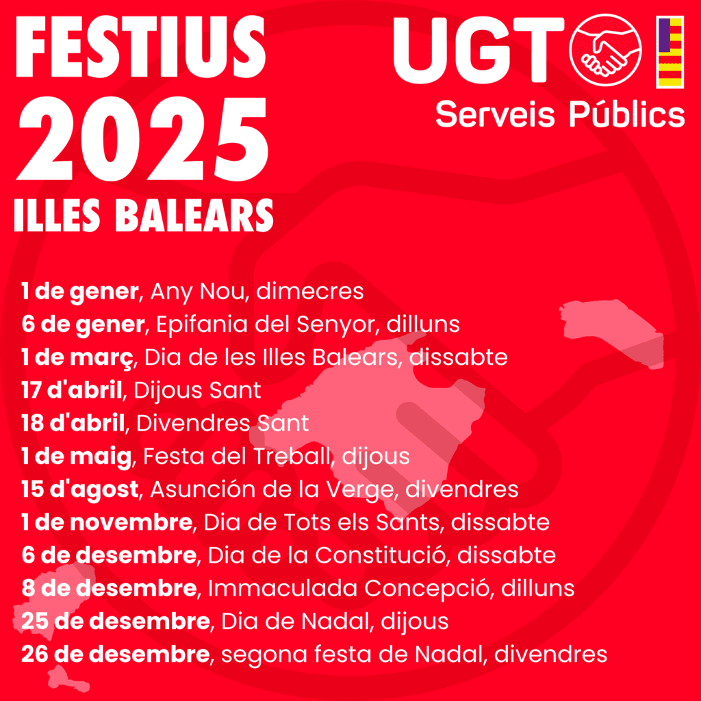 Calendari laboral 2025 - UGT